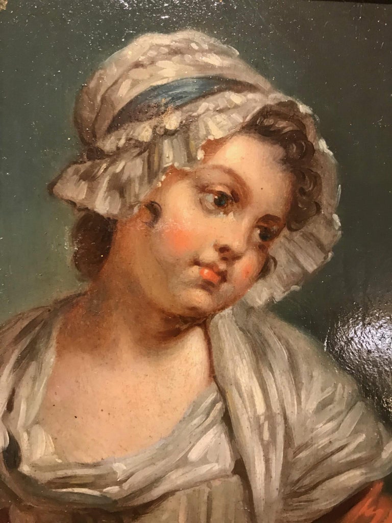 Jean-Baptiste Greuze - 18th c. Jean-Baptiste Greuze French Portrait Oil ...