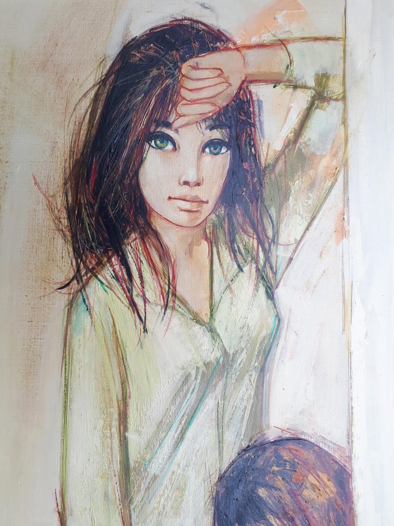 Jean-Baptiste Valadie - Sisters with Green Eyes - Handsigned oil on ...