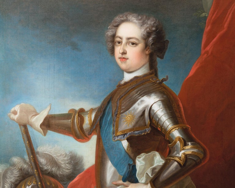 French, circa 1730 Portrait of King Louis XV in armour, workshop of J.B ...