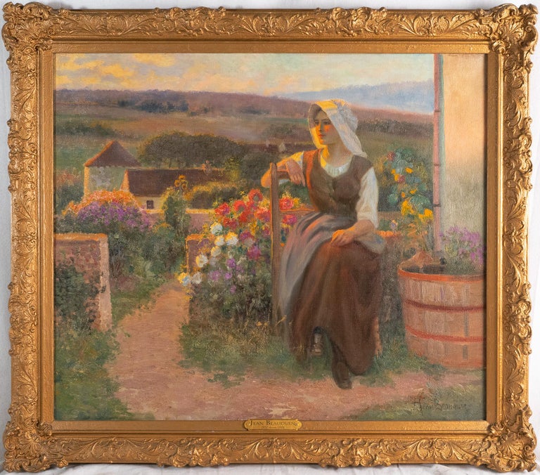 Jean Beauduin - "Woman in a Country Garden" by Jean Beauduin For Sale ...