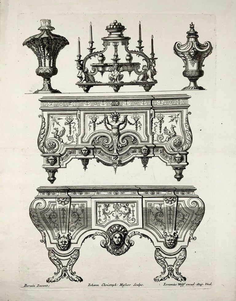 Jean Bérain i 'B1640', Regency Decoration and Ornament, Large Folio For ...