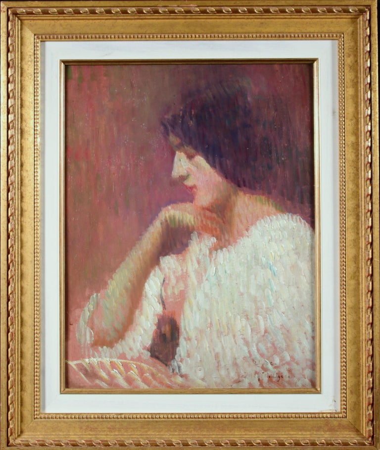 Jean Bertrand Pegot-Ogier - Portrait d'un Femme - Impressionist Oil ...