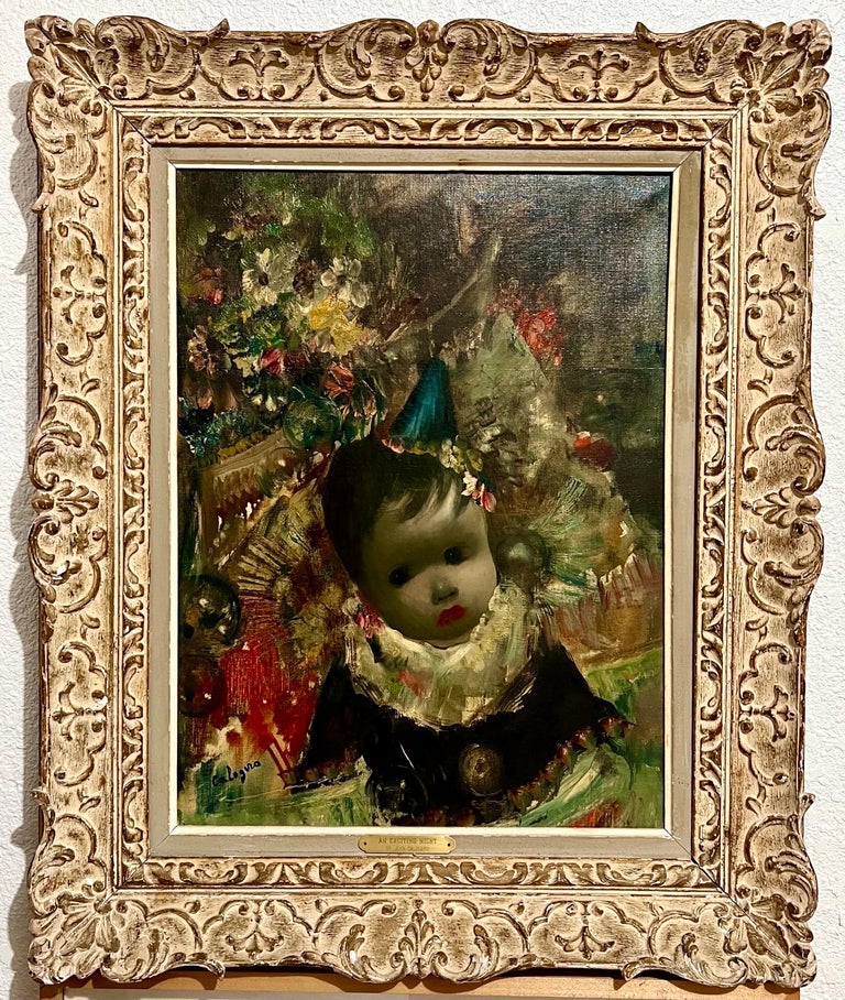 Jean Calogero - Large Italian Surrealist Mod Art Oil Painting Jean ...