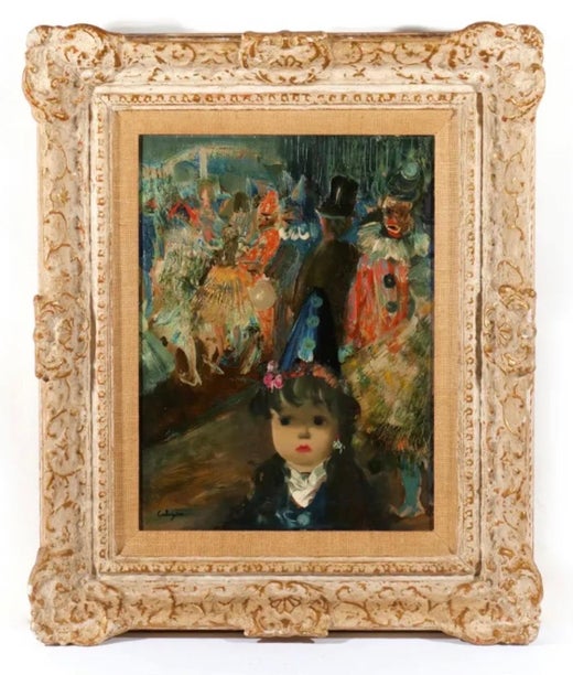 Jean Calogero - Italian Surrealist Oil Painting Jean Calogero Big Eyed ...
