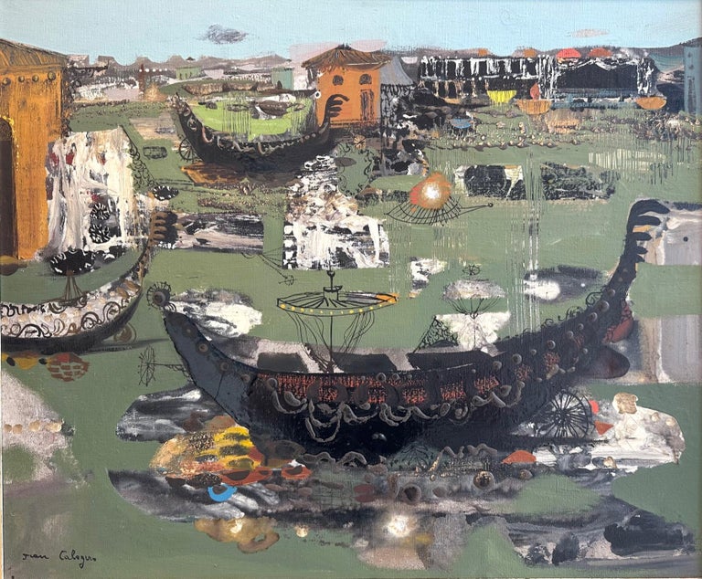 Jean Calogero - Untitled (Venice Gondola Scene) For Sale at 1stDibs