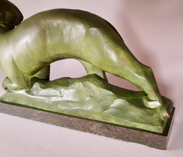 Jean Canneel Cubist Panther by Art Deco Belgian Sculptor Bronze at 1stDibs