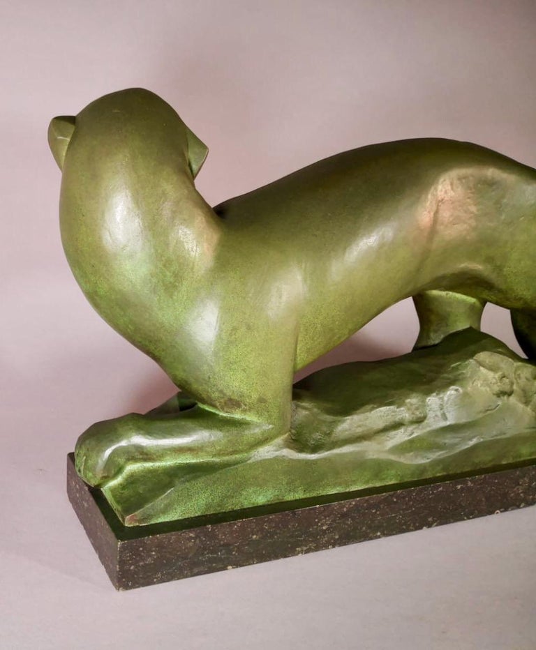 Jean Canneel Cubist Panther by Art Deco Belgian Sculptor Bronze at 1stDibs