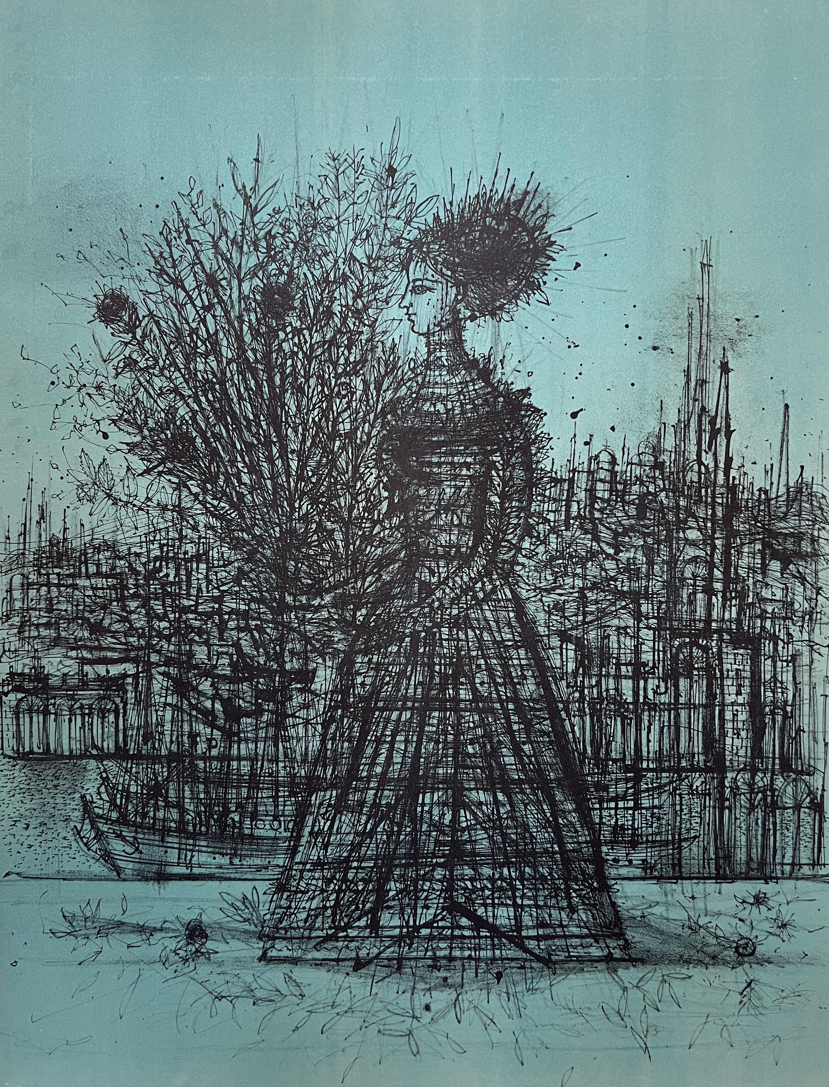 Lithography by Jean Carzou on Japanese Handmade Paper For Sale at ...