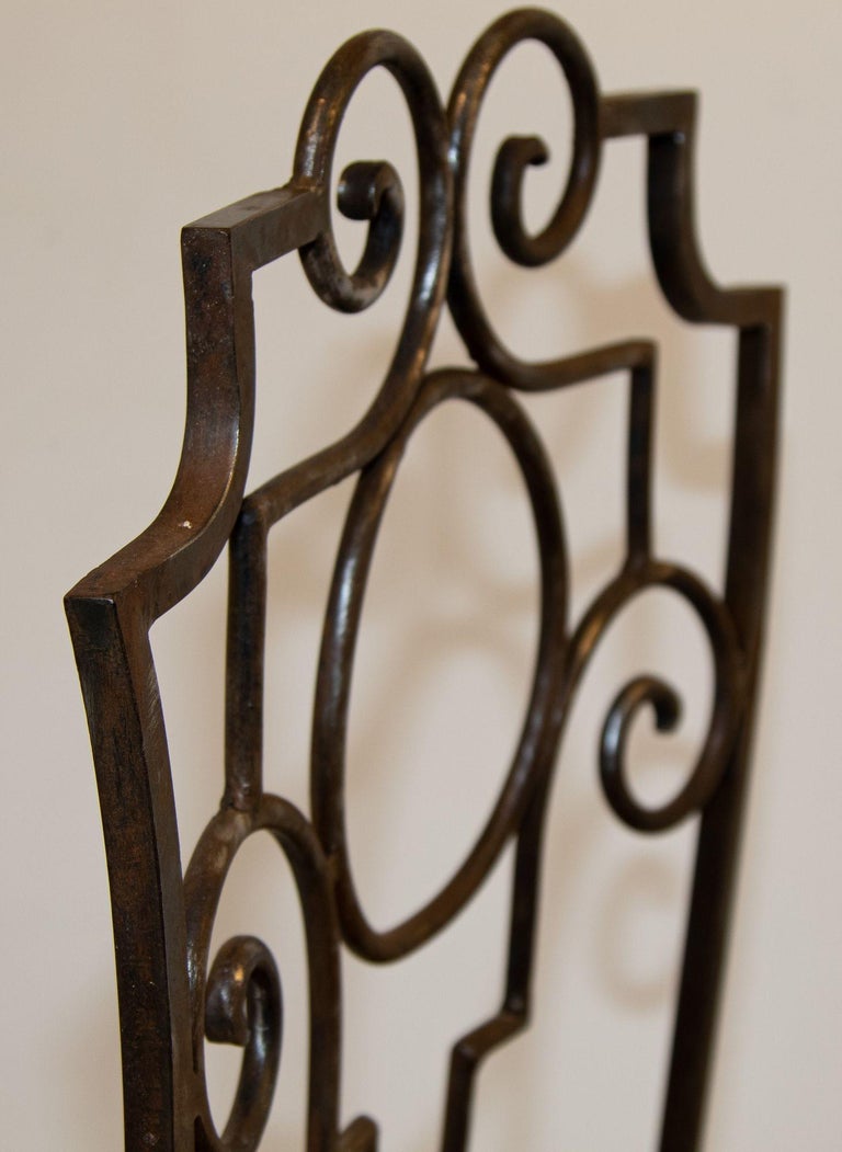 Jean-Charles Moreux French Style Hand Forged Wrought Iron Garden Chair ...