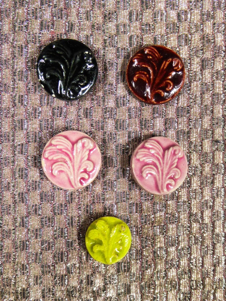 42 Ceramic Buttons Possibly Jean Clément for Elsa Schiaparelli Circa ...