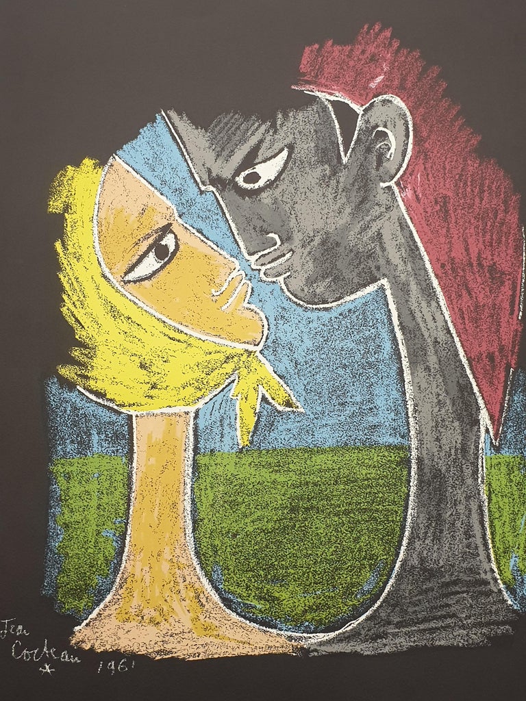 Jean Cocteau - Jean Cocteau - Lovers - Original Lithograph For Sale at ...