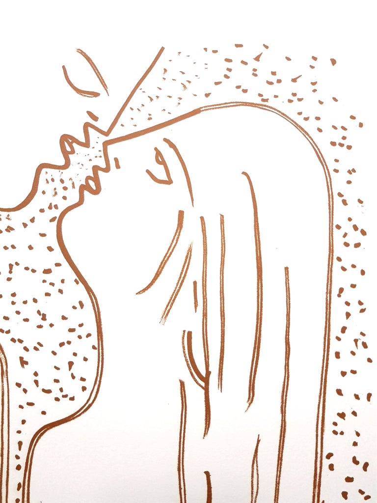 Jean Cocteau - Jean Cocteau - The Kiss - Original Lithograph at 1stDibs