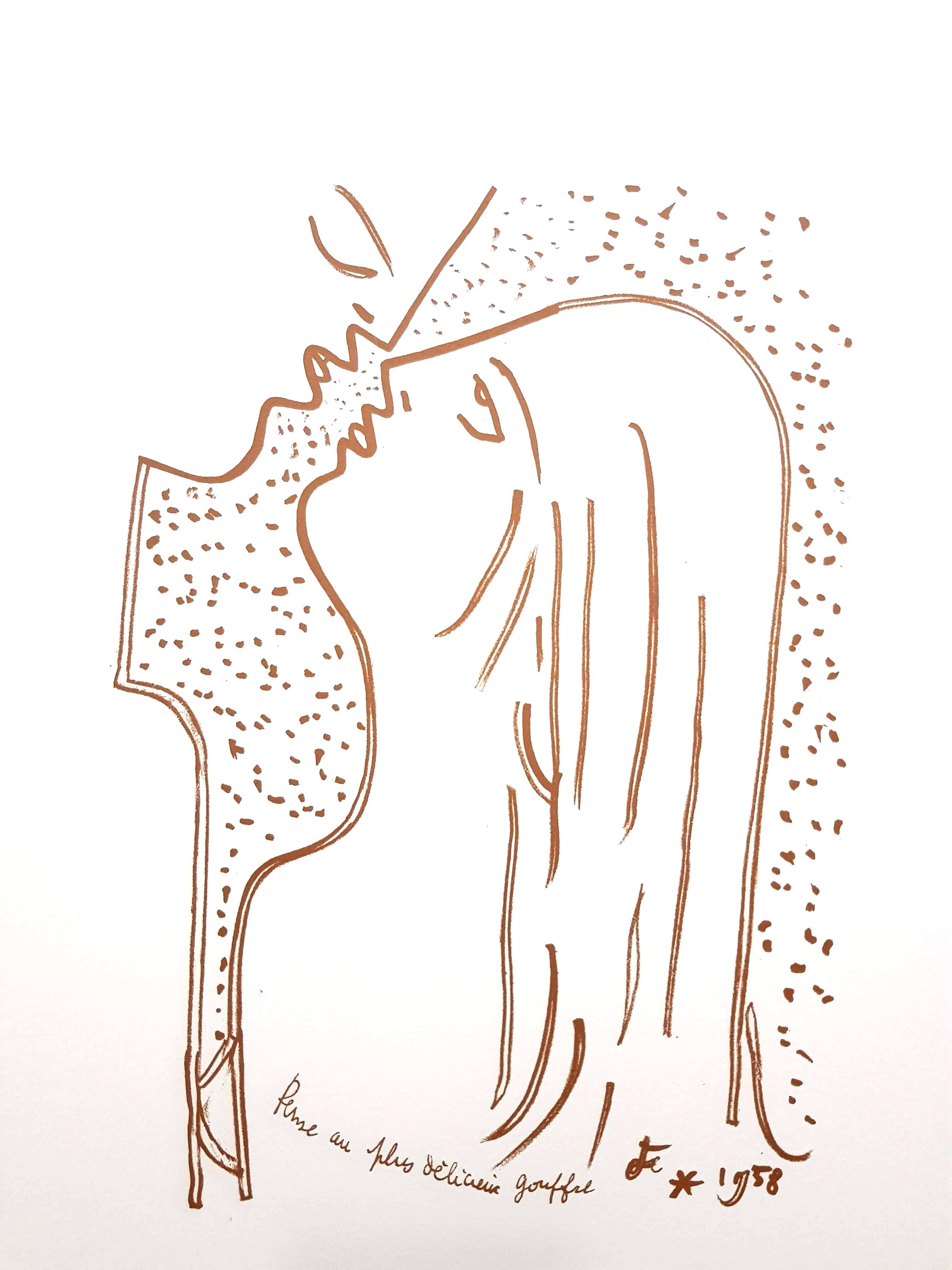 Jean Cocteau - Jean Cocteau - The Kiss - Original Lithograph at 1stDibs