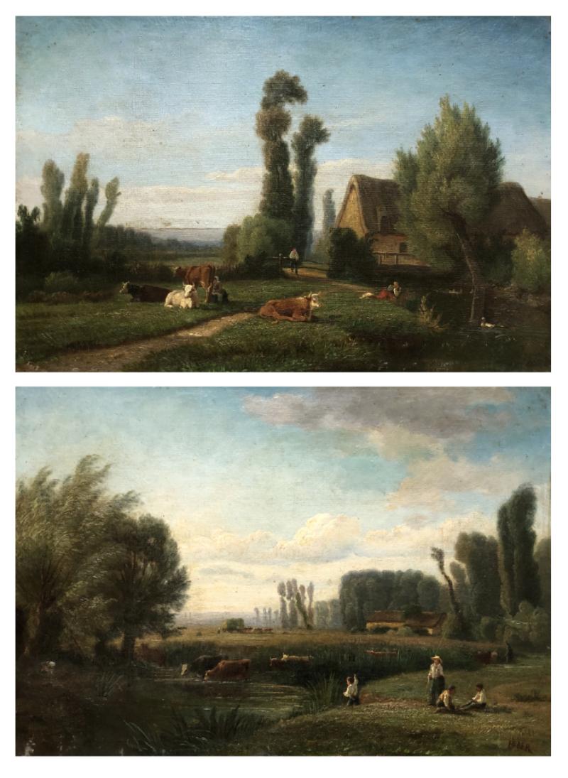 Jean Daniel Huber - Peasant Scenes, Pair Of Paintings For Sale at 1stDibs