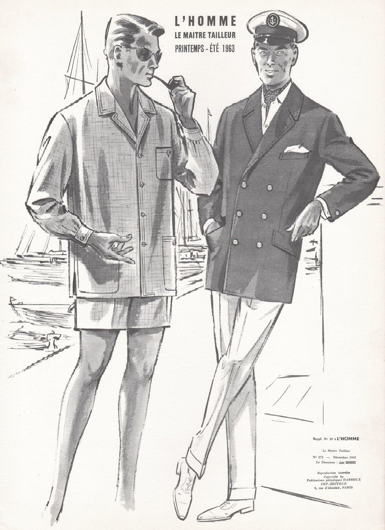 Jean Darroux - French Mid-Century 1960s Men's Fashion Design Vintage ...