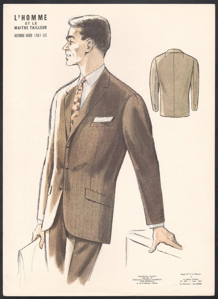 Jean Darroux - French Mid-Century 1960s Mens Fashion Design Vintage ...