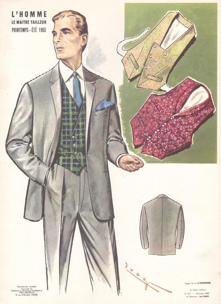 Jean Darroux - French Mid-Century 1960s Mens Fashion Design Vintage ...