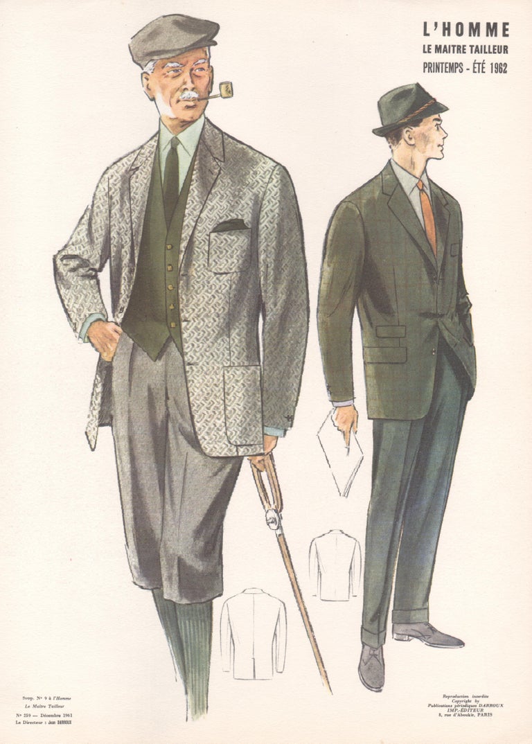 Jean Darroux - French Mid-Century 1960s Mens Fashion Design Vintage ...