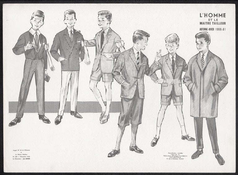 Jean Darroux - French Mid-Century 1960s Schoolboys Fashion Design ...