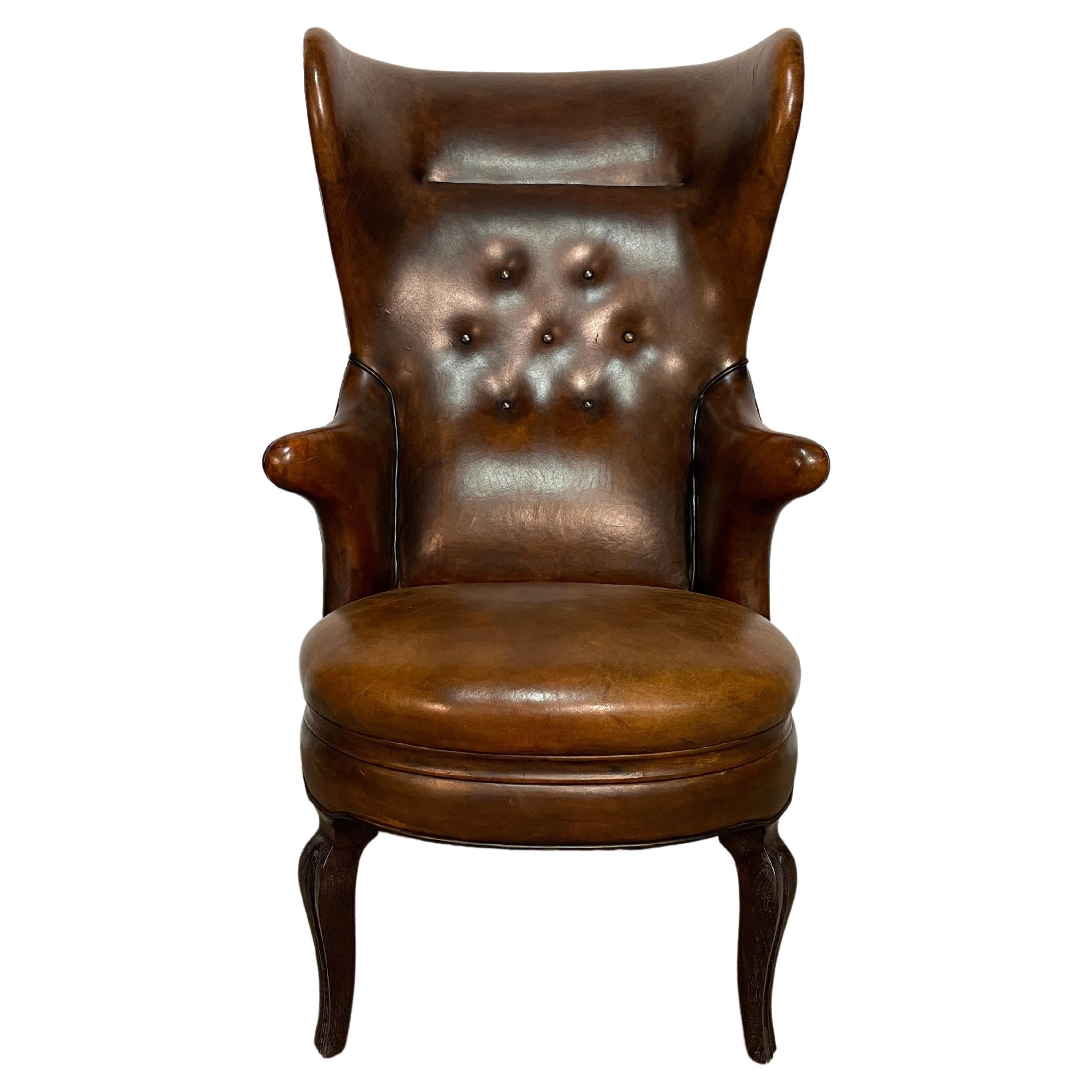 Jean de Merry "Aland" chair with JDM leather Brazilian Cafe walnut ...