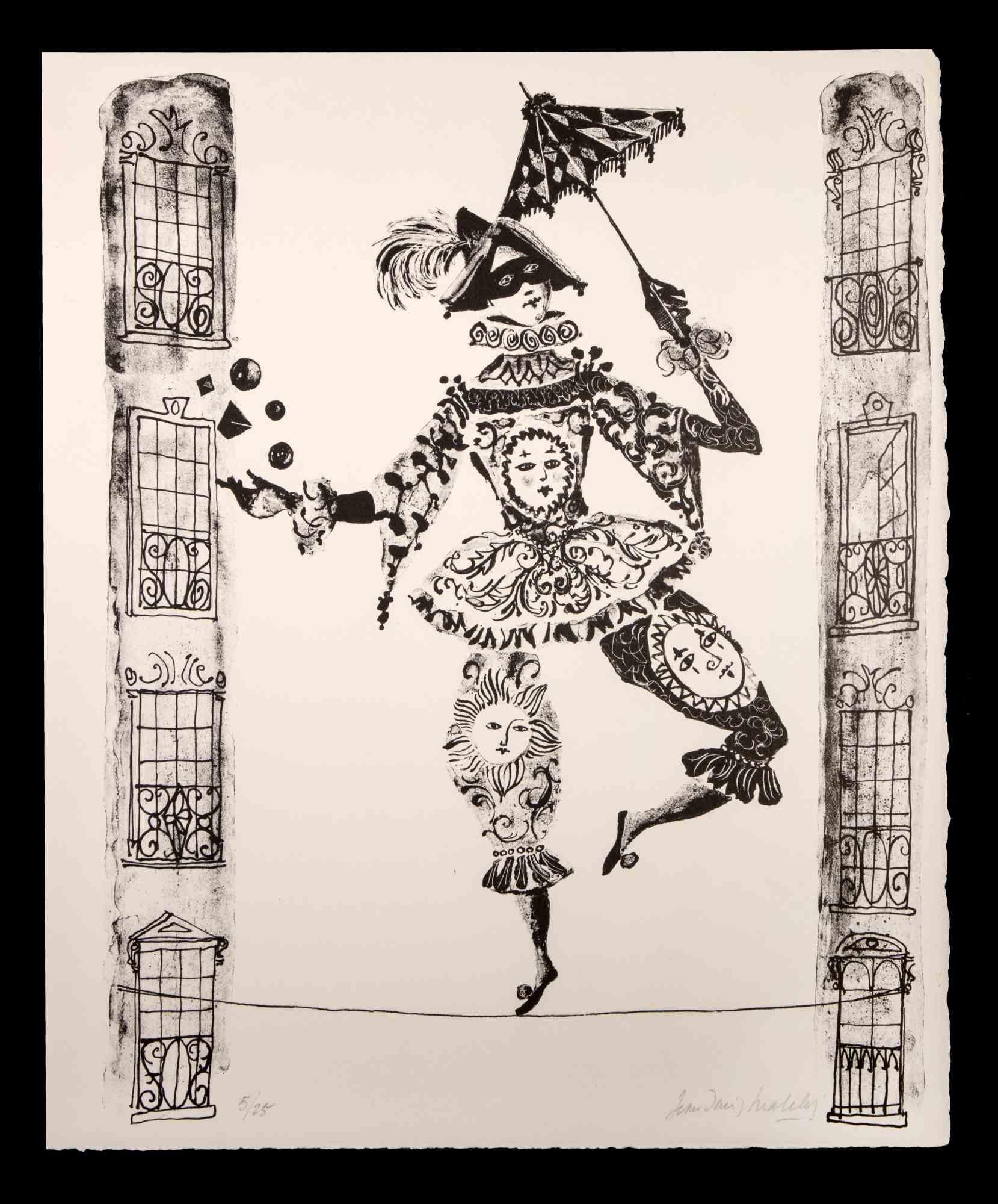 Jean Denis Malclès - Harlequin - Original Lithograph by Jean Denis ...