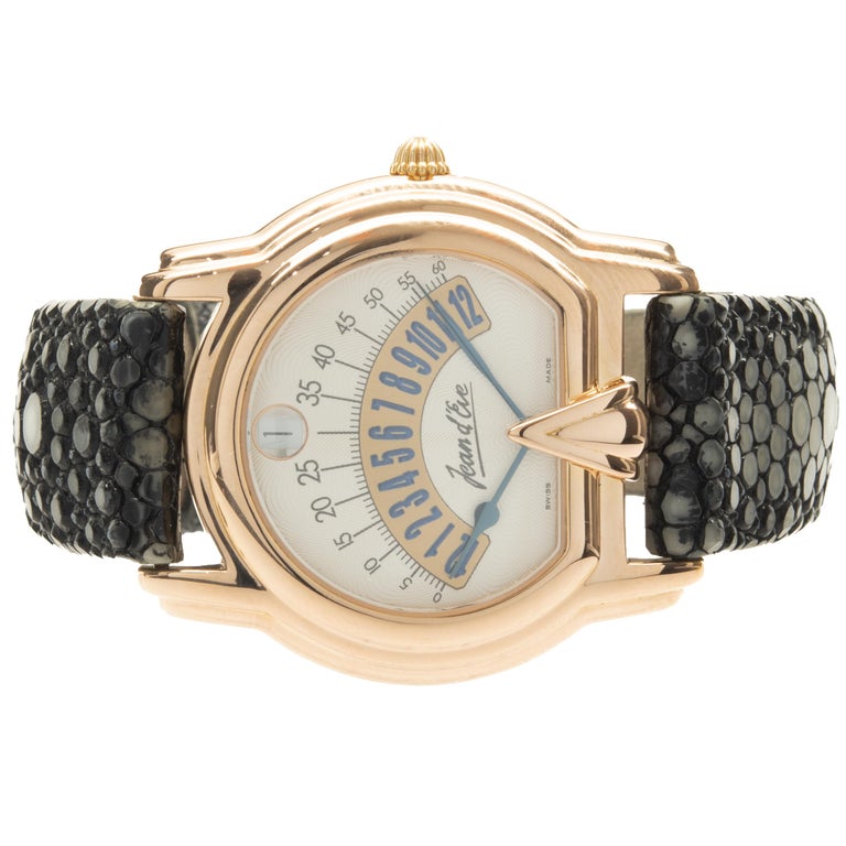 Jean D’eve 18 Karat Yellow Gold Retrograde Vectra at 1stDibs
