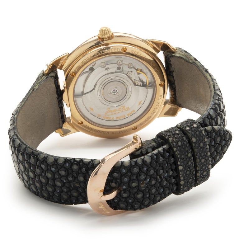 Jean D’eve 18 Karat Yellow Gold Retrograde Vectra at 1stDibs