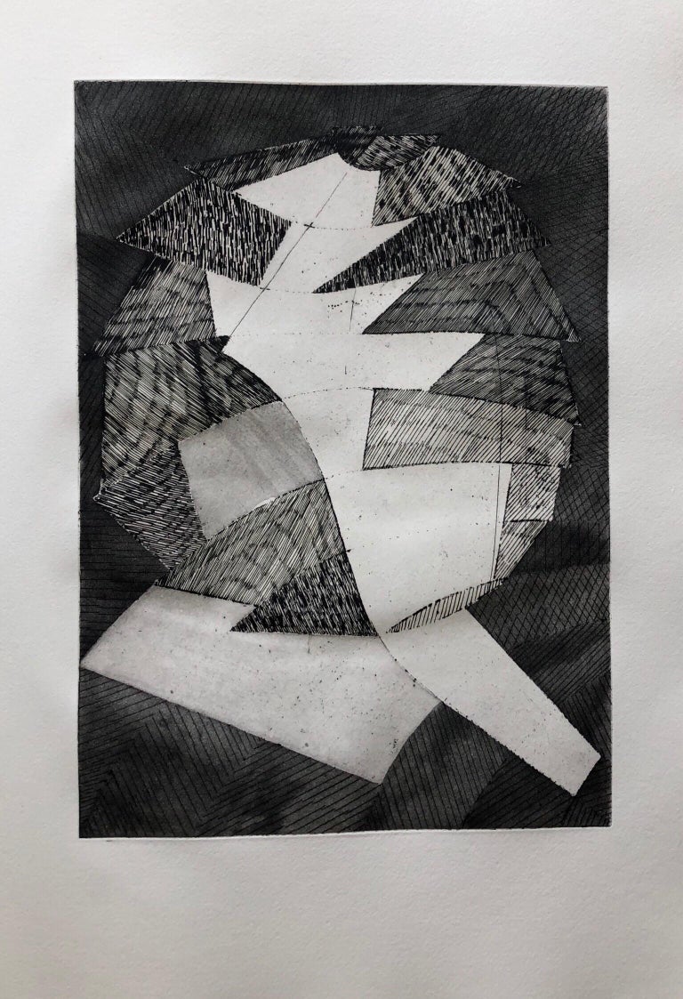 Jean Deyrolle - French Avant Garde Bold Abstract Geometric Aquatint ...