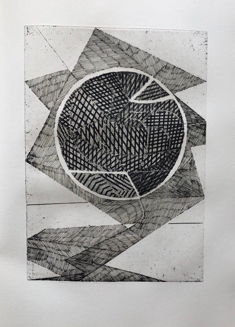 Jean Deyrolle - French Avant Garde Bold Abstract Geometric Aquatint ...