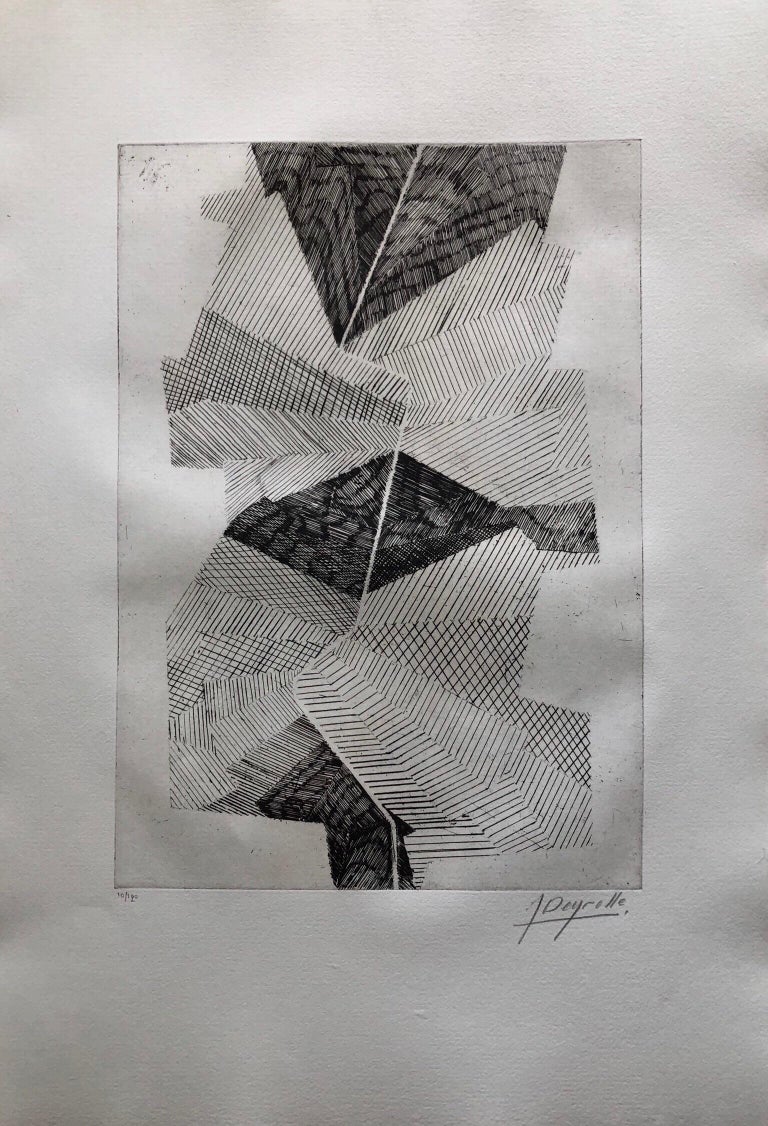 Jean Deyrolle - French Avant Garde Bold Abstract Geometric Aquatint ...