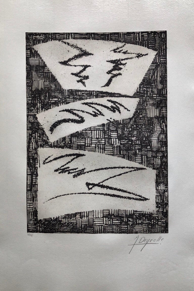 Jean Deyrolle - French Avant Garde Bold Abstract Geometric Aquatint ...