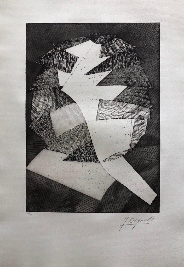 Jean Deyrolle - French Avant Garde Bold Abstract Geometric Aquatint ...