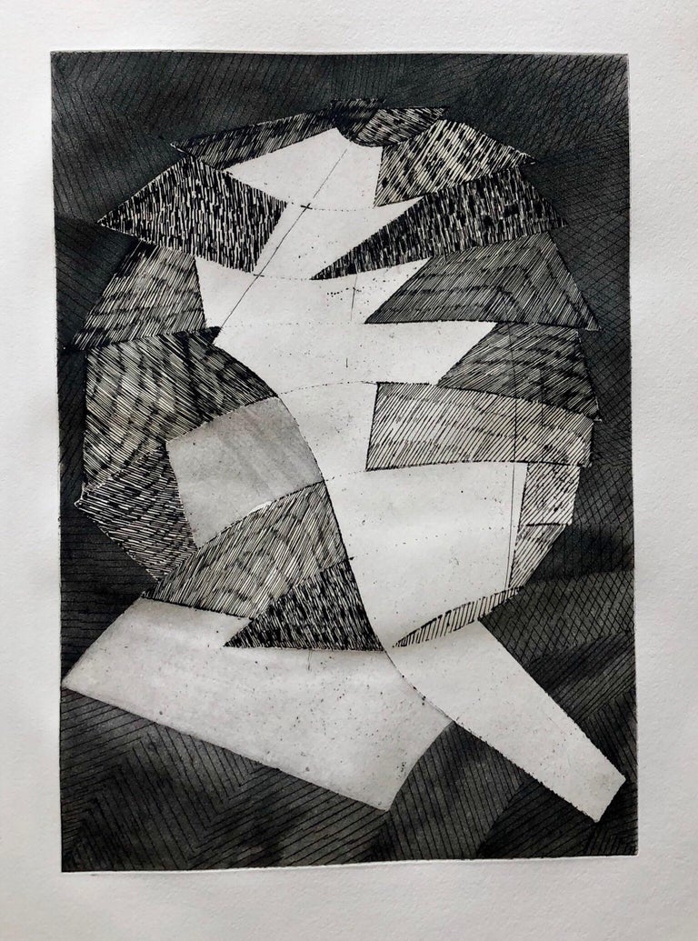 Jean Deyrolle - French Avant Garde Bold Abstract Geometric Aquatint ...