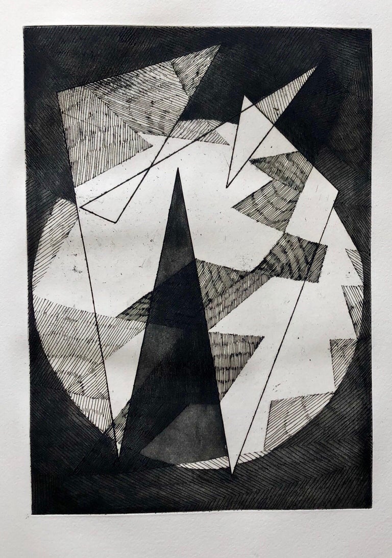 Jean Deyrolle - French Avant Garde Bold Abstract Geometric Aquatint ...