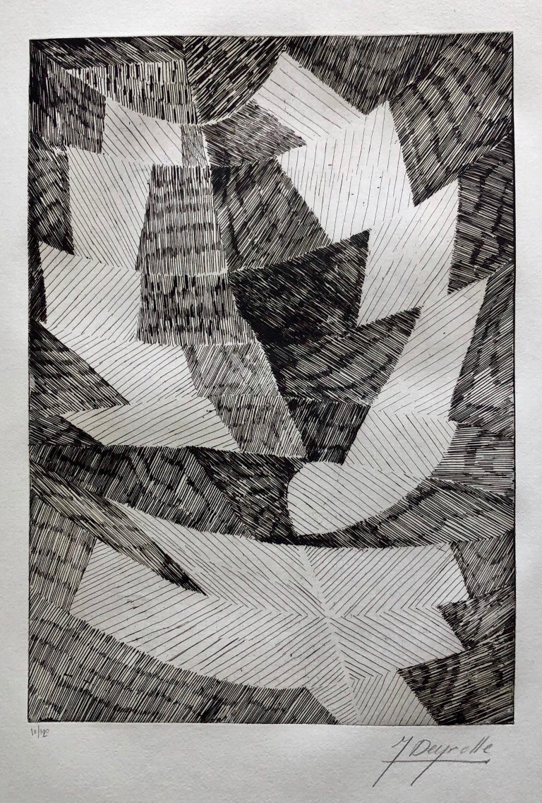 Jean Deyrolle - French Avant Garde Bold Abstract Geometric Aquatint ...