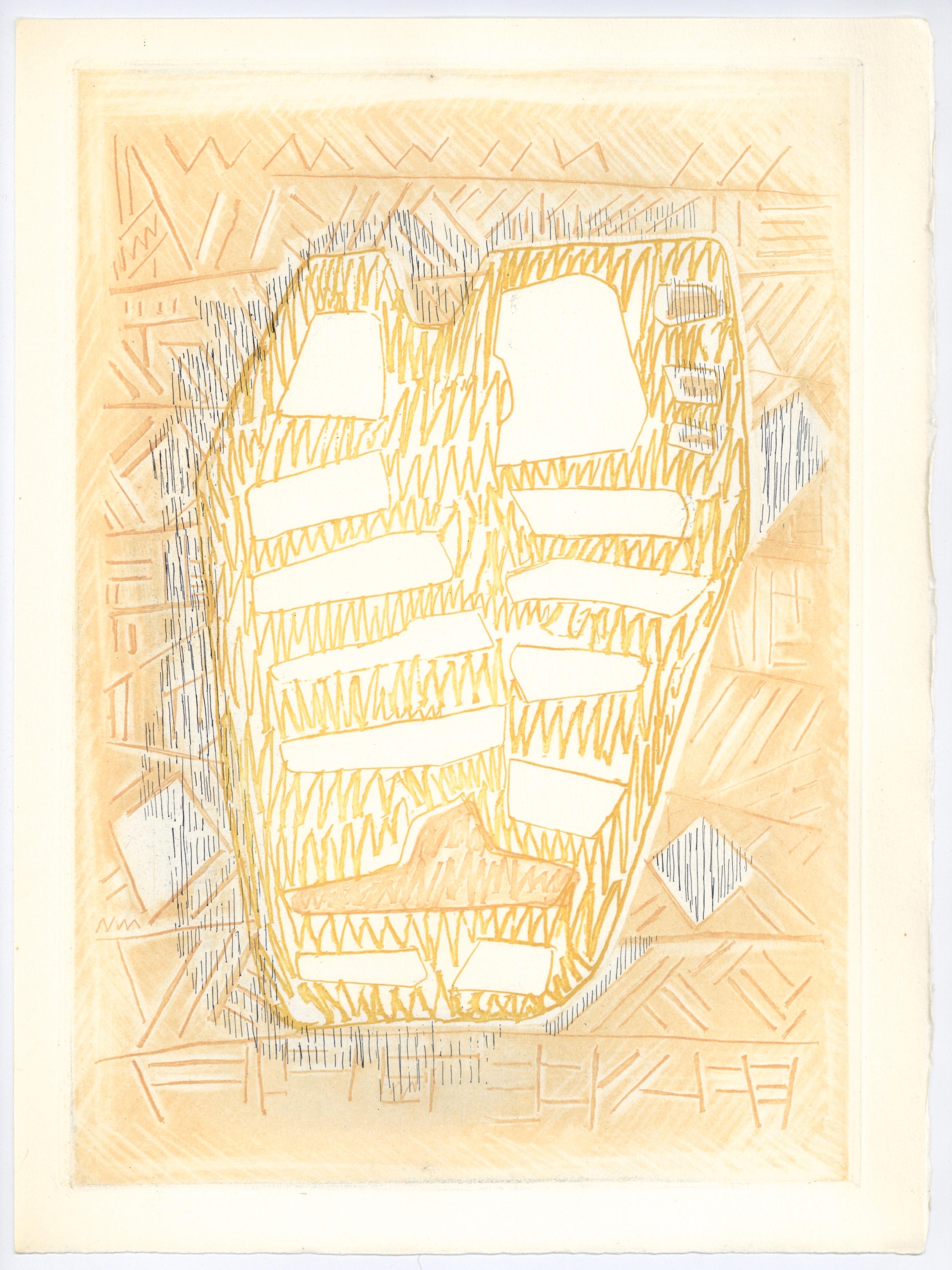 Jean Deyrolle - French Avant Garde Bold Abstract Geometric Aquatint ...