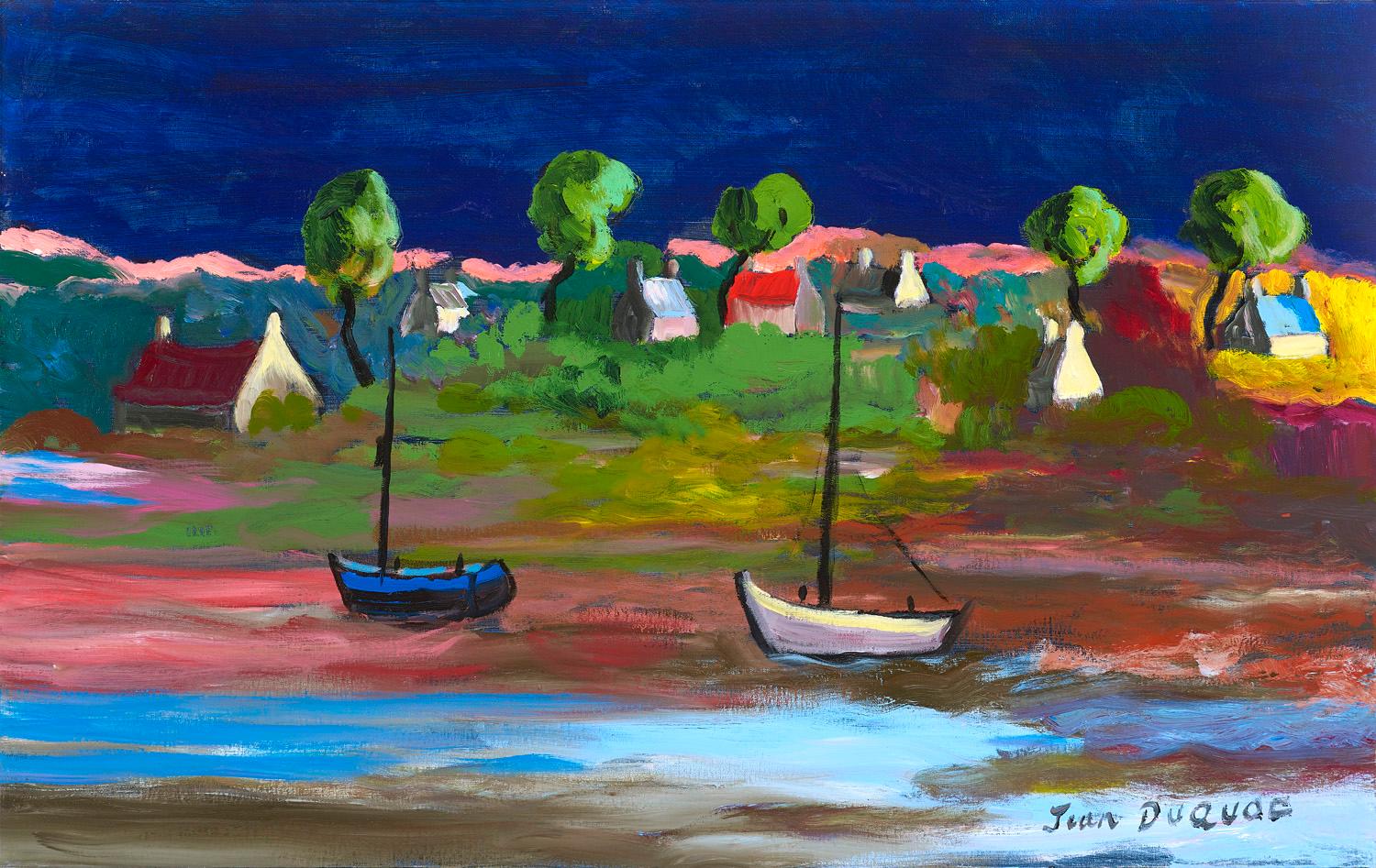 Jean Duquoc - "Paysage du Golfe Bateaux a maree basse" - France ...