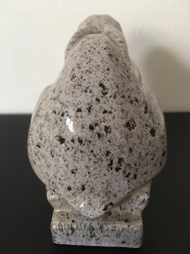 Jean et Joel Martel Signed Grey Ceramic Rabbit, Cubist Sculpture ...