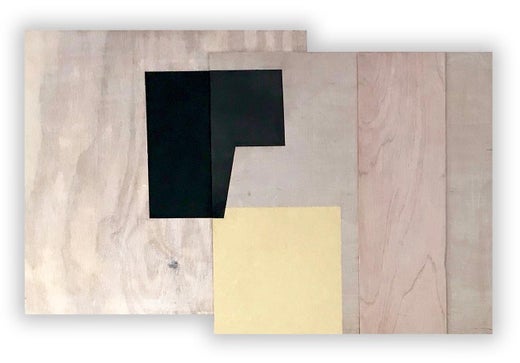 Jean Feinberg - 'Ragged' Abstract Geometric Wall Piece Wood/Paint ...