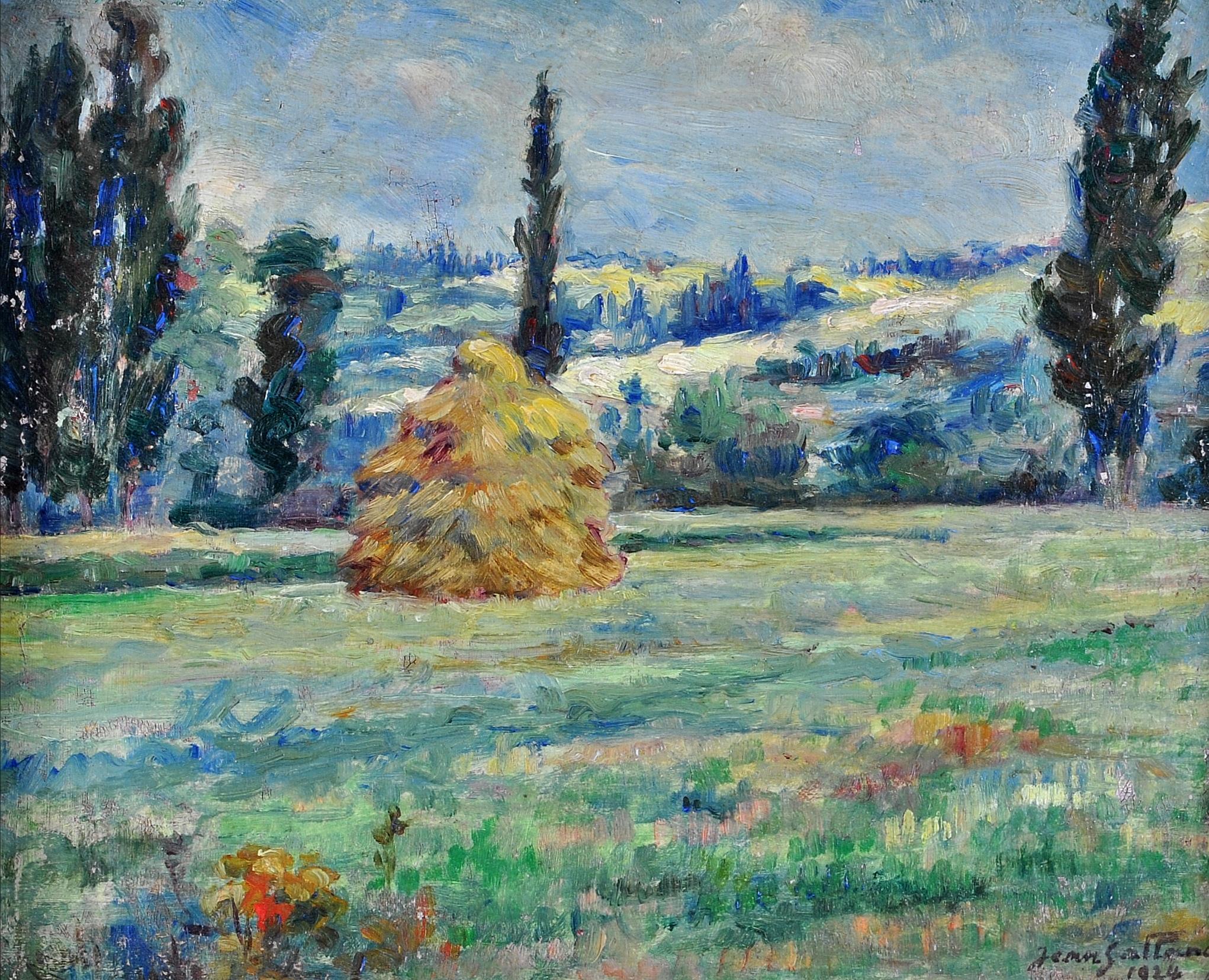 Jean Galland - El pajar - Pintura al óleo impresionista francesa ...