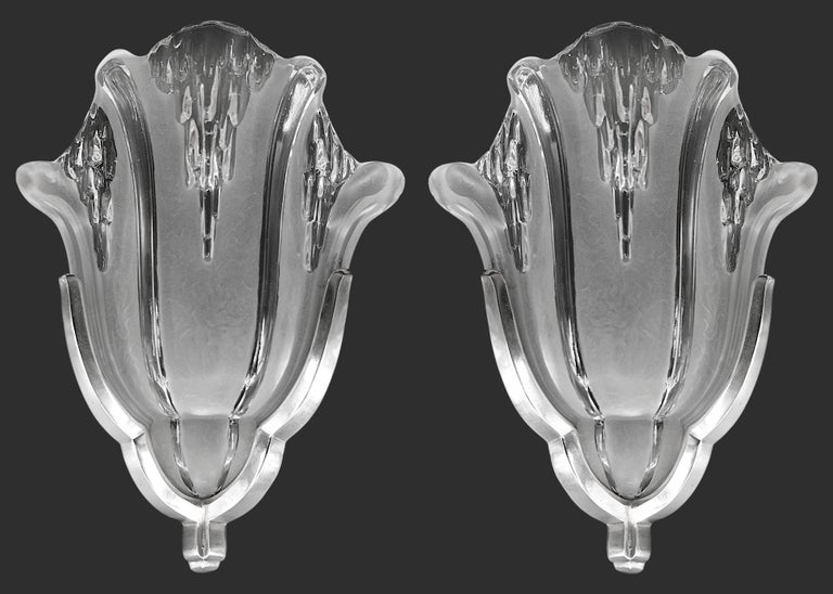 Jean Gauthier Art Deco French Pair of Corner Wall Sconces, 1930s For ...