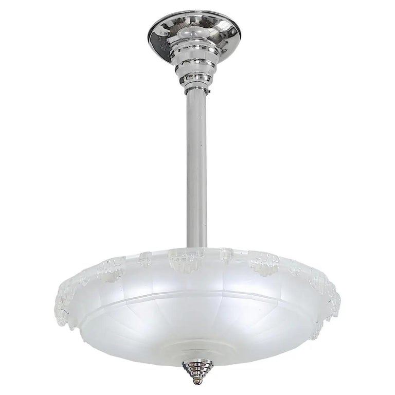 Jean Gauthier, French Art Deco Modernist Pendant Chandelier, 1920s For ...