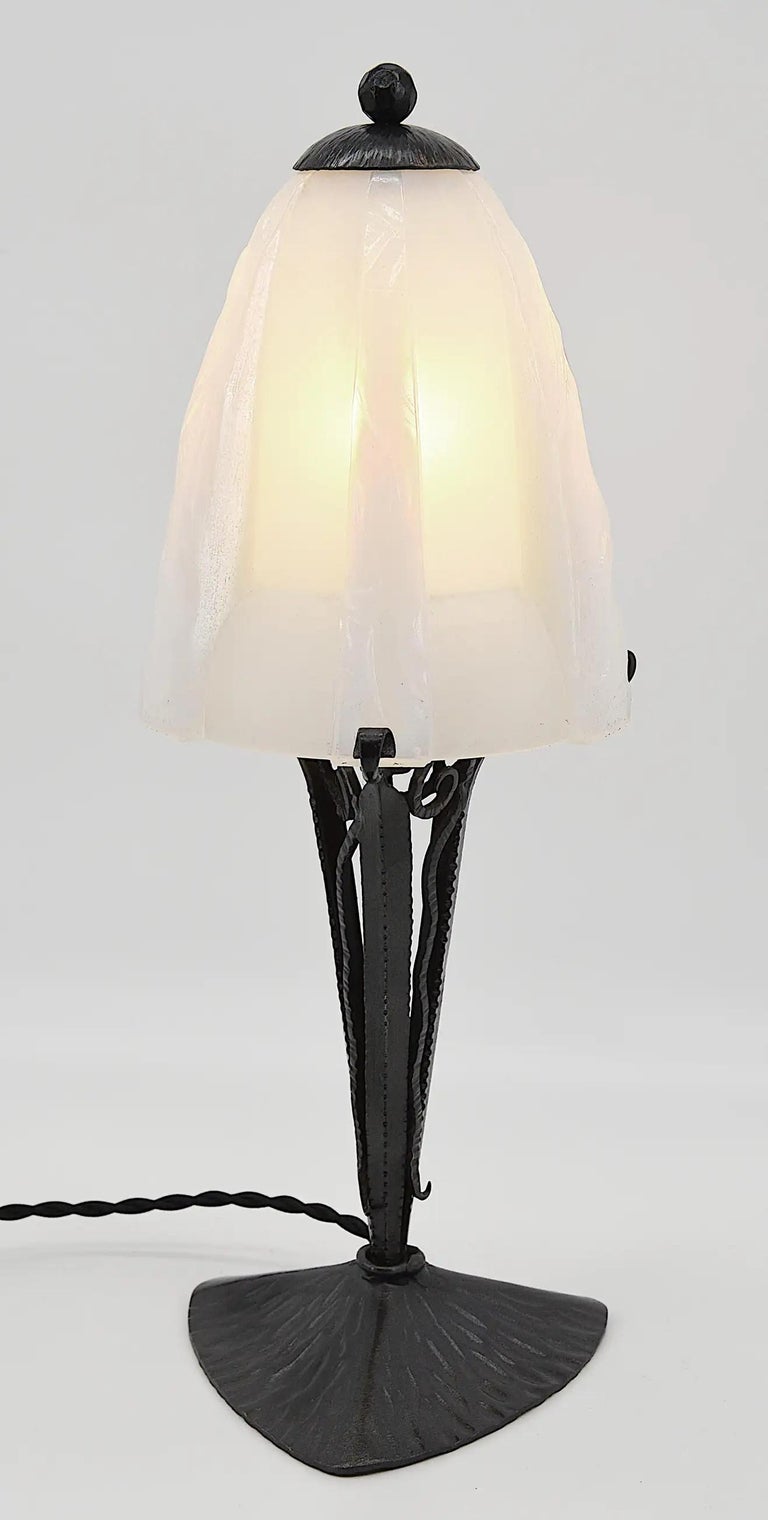 Jean Gauthier French Art Deco Opalescent Table Lamp, 1930s For Sale at ...