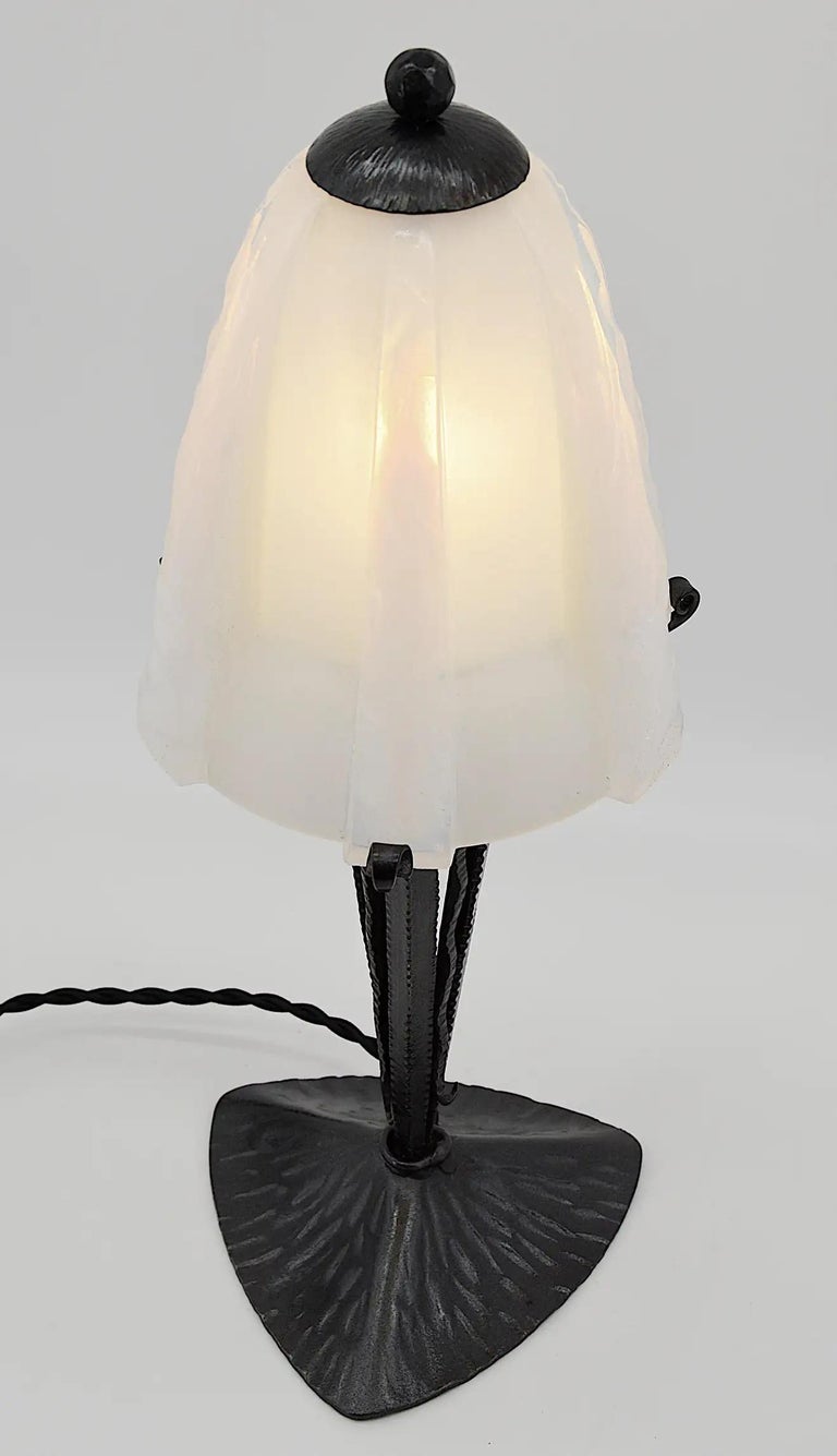 Jean Gauthier French Art Deco Opalescent Table Lamp, 1930s For Sale at ...