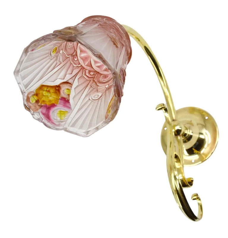 Jean Gauthier French Art Deco Pair of Enameled Wall Sconces, 1920s For ...