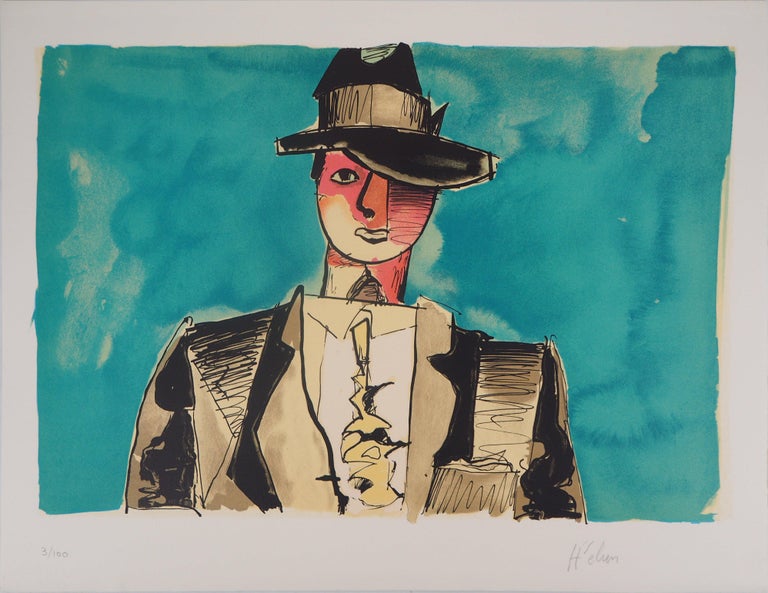 Jean Hélion - Elegant Man - Original handsigned lithograph - 100 copies ...