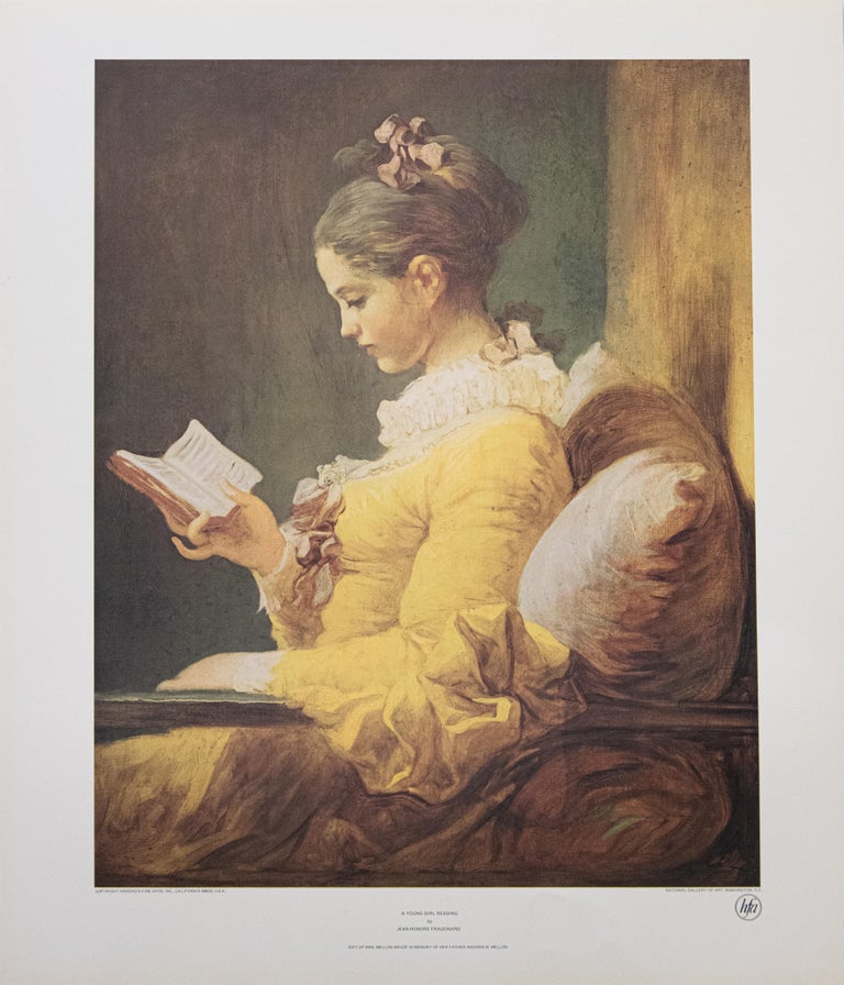 "A Young Girl Reading" Print After Jean Honore Fragonard For Sale at ...