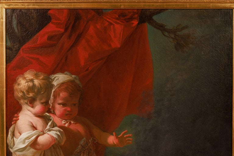 Kreis von Jean Honore Fragonard (1732-1806), ein Gemälde mit drei ...