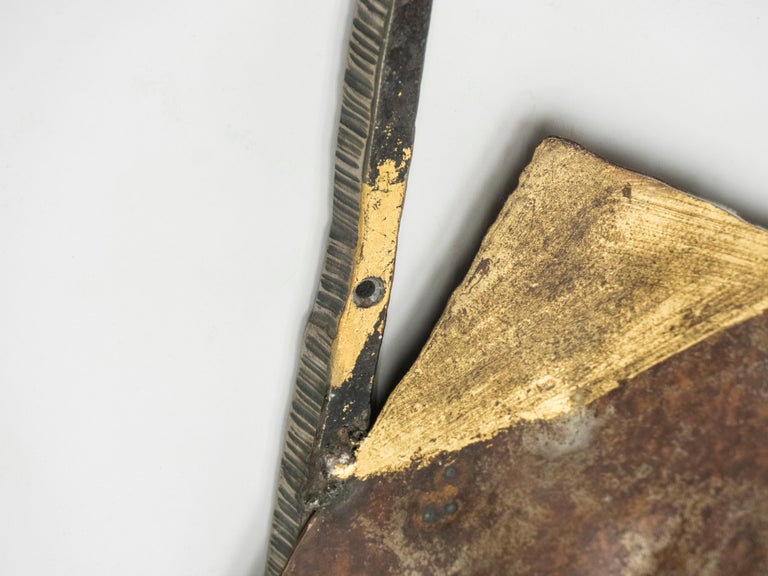 Jean-Jacques Argueyrolles Console Table Wrought Iron Gold Leaf, 1990 ...