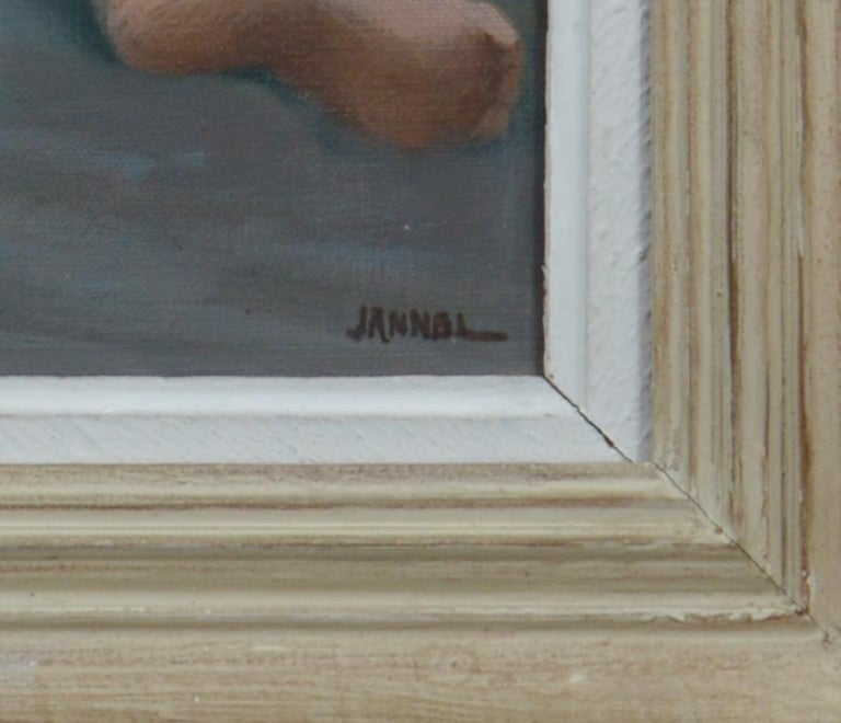 Jean Jannel - Jean Jannel, "Sulking", Oil on Canvas at 1stDibs